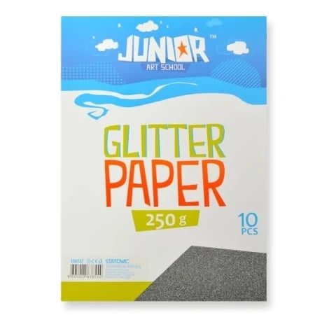 Junior jolly glitter paper papir sa šljokicama a4 250g 10k - odaberite nijansu crna ( 136137 )
