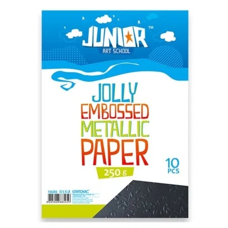 Junior jolly embossed metallic paper papir met. relj. a4 250g10k - odaberite nijansu crna ( 136211 )