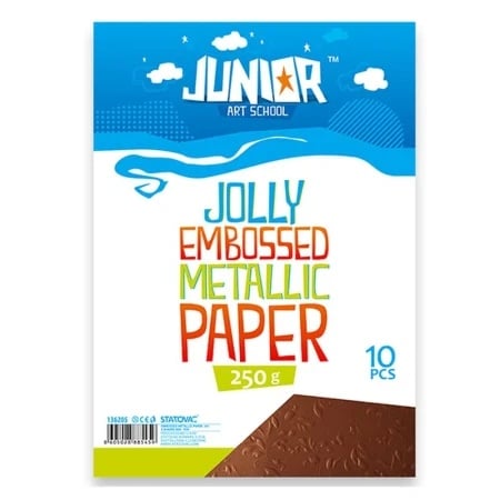 Junior jolly embossed metallic paper papir met. relj. a4 250g10k - odaberite nijansu braon ( 136210 )