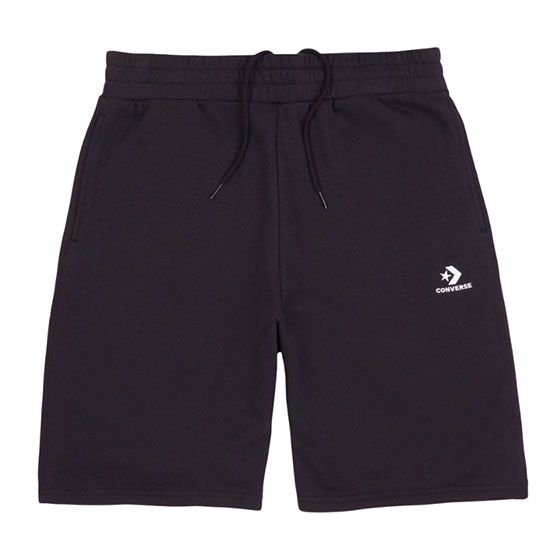 CONVERSE GO-TO EMBROIDERED STAR CHEVRON STANDARD-FIT FLEECE SHORT 'BLACK'