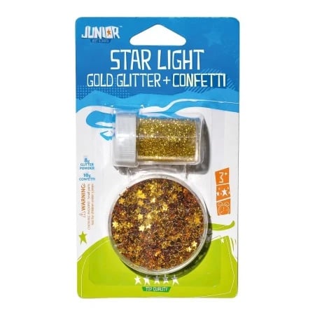 Junior star light šljokice blister puder-zvezdice zlatna 50g ( 137890 )