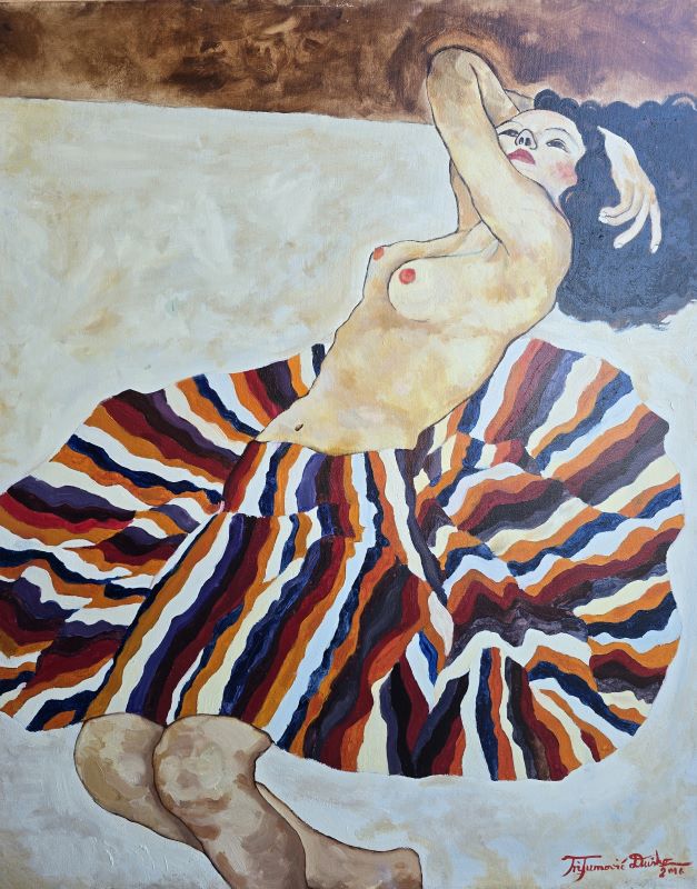 Devojka, Duško Trifunović, 100×80 cm, ulje na platnu, sertifikat, 70800 dinara