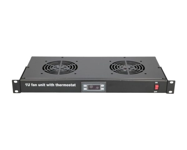 MAXPRO LINE Ventilacioni panel-polica, dva ventilatora i termostat, 1U