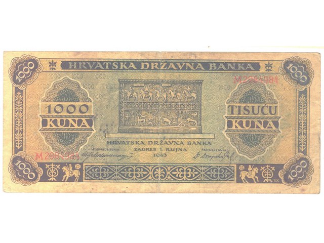 Hrvatska NDH 1000 kuna 1943