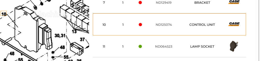 Case ND125074 upravljačka jedinica za DV207 DV210 DV213 građevinske mašine