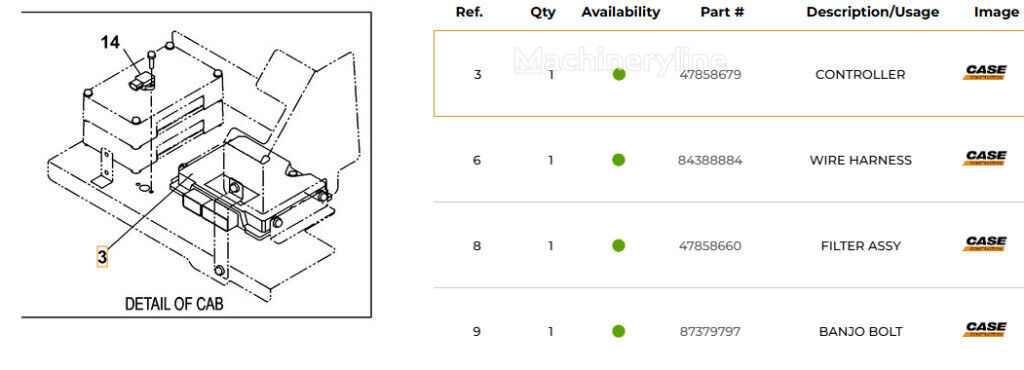 CNH 47858679 upravljačka jedinica za Case CX240C CX250C CX260C 4HK1XKSS01 bagera