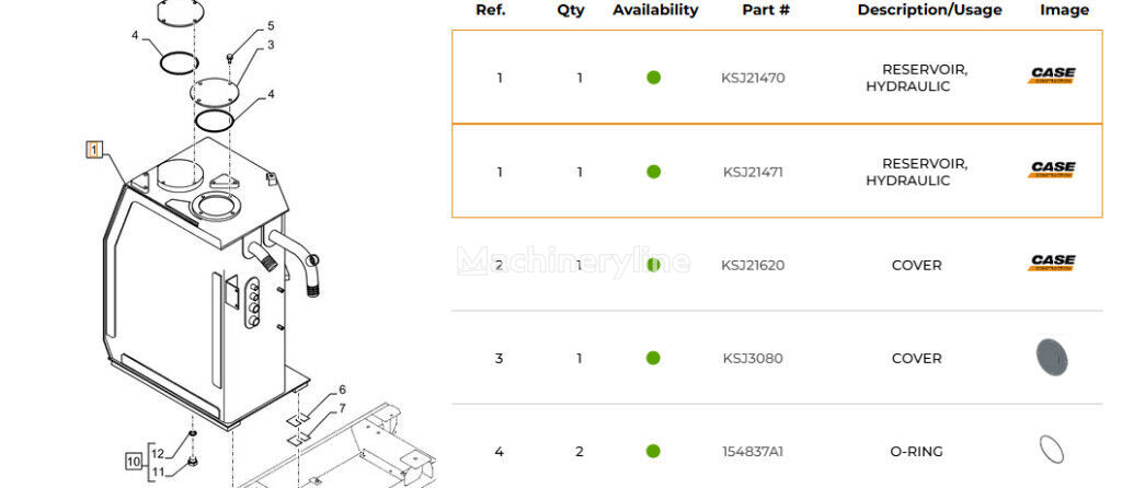 Case KSJ21470 rezervoar za gorivo za CX350D CX370D građevinske mašine