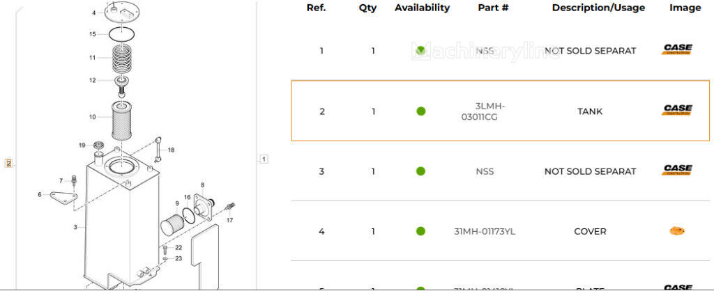 Case 3LMH-03011CG hidraullični rezervoar za CX37C građevinske mašine