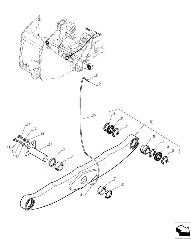 Track frame Case 47481847 za Case 2050M buldožera