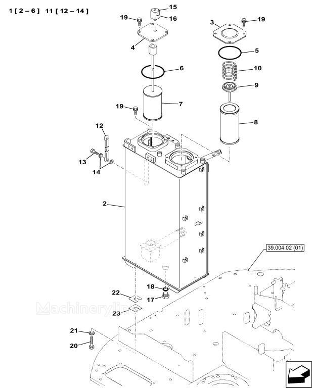 Case KAJ25830 hidraullični rezervoar za CX80C bagera
