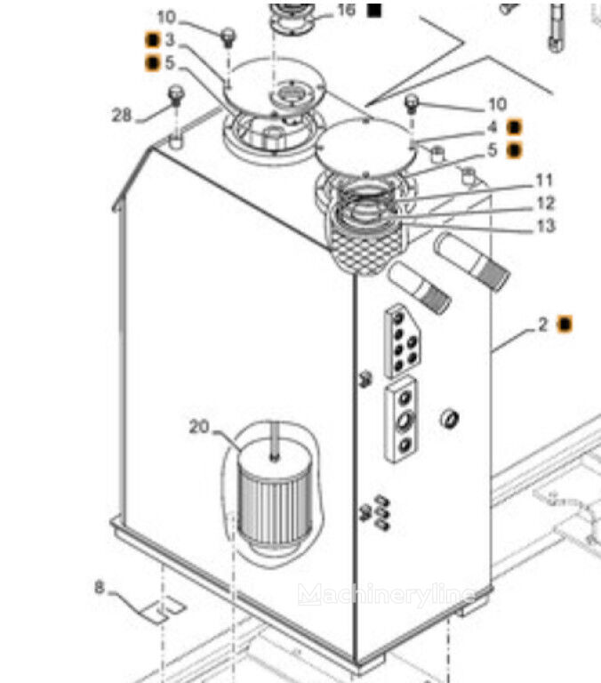 Case KBJ22003 hidraullični rezervoar za CX210DLC CX210D CX210DLC2PB CX220D CX220DLC CX250DLC CX250D CX250DLCLR CX250DNLC CX290DLCMH CX290DLCSL građevinske mašine