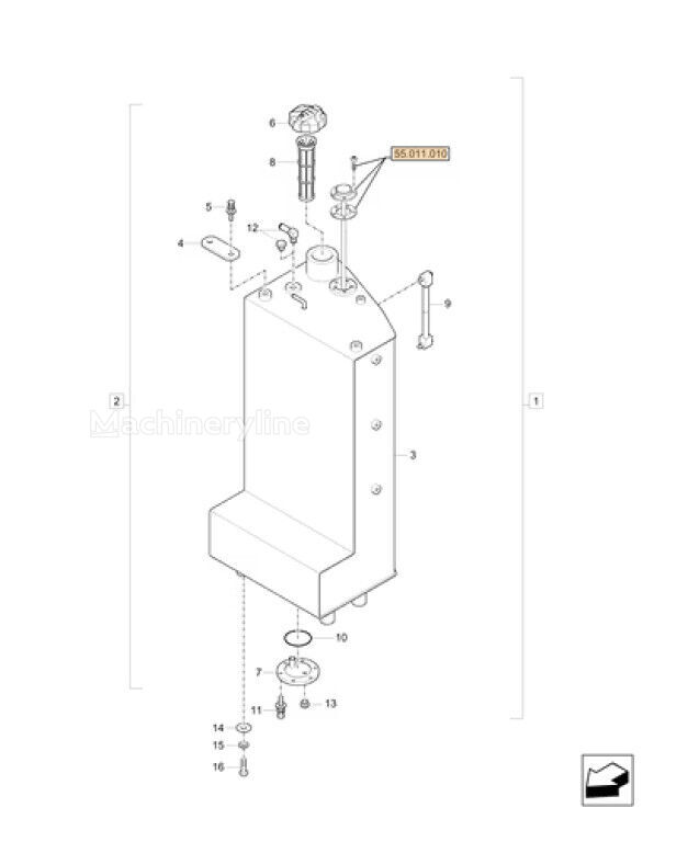 Case 3LML03101 rezervoar za gorivo za E60C građevinske mašine