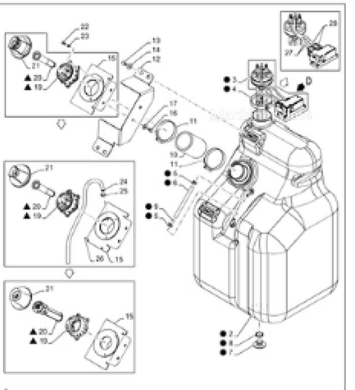 Case KLH12950 AdBlue rezervoar za CX160D CX210D građevinske mašine