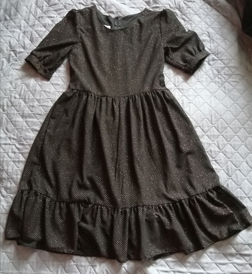 Crna haljina sa zlatnim šljokicama RASPRODAJA