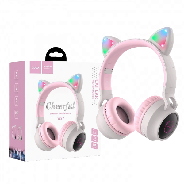 hoco. Bežične stereo slušalice, Bluetooth v5.0, 300mAh - W27 Cat Ear Gray