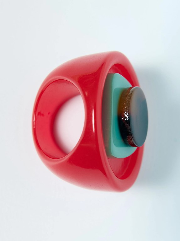 ROUND RING WITH TORTOISESHELL EFFECT