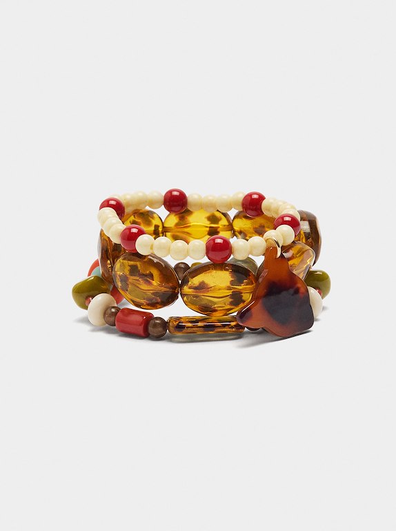SET OF BRACELETS WITH TORTOISE EFFECT