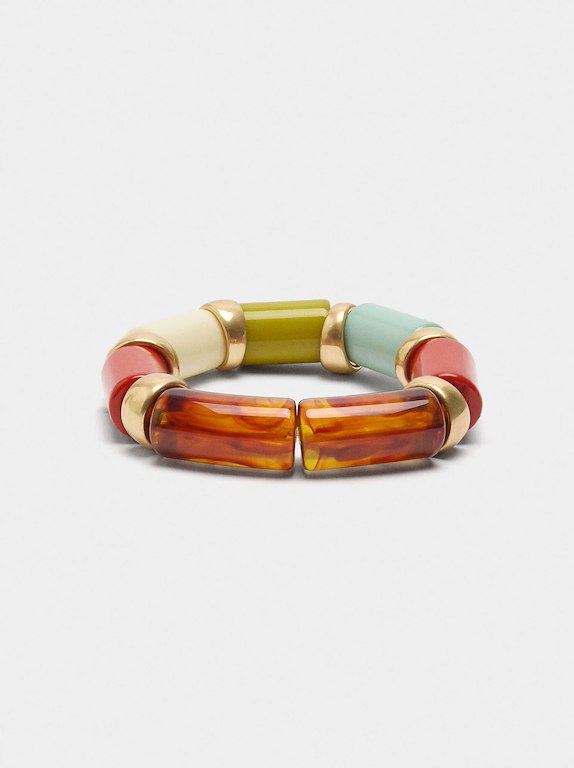 ELASTIC BRACELET WITH CYLINDRICAL BEADS