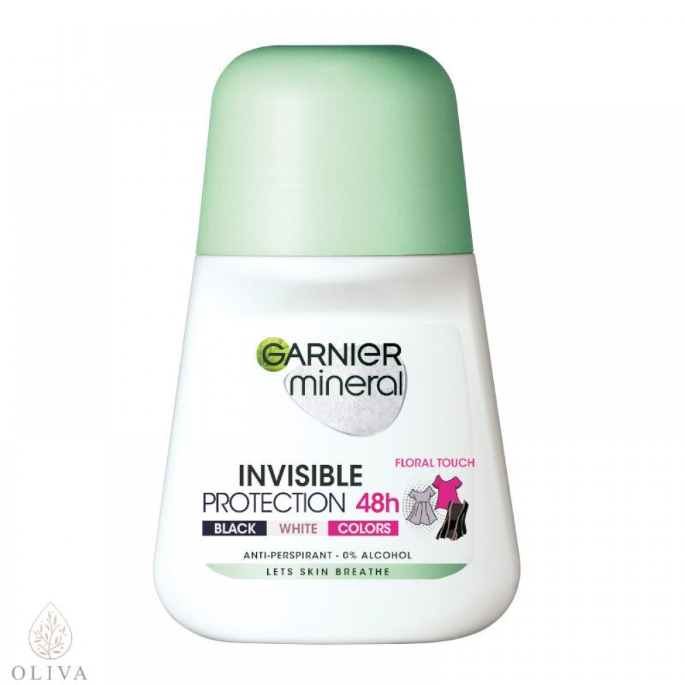 GARNIER DEO MINERAL INVISIBLE BLACK, WHITE & COLORS ROLL-ON 50 ML