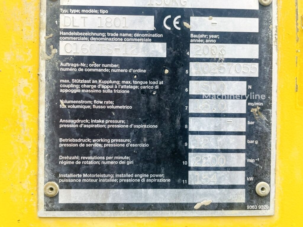 CompAir C160 TS-12 mobilni kompresor