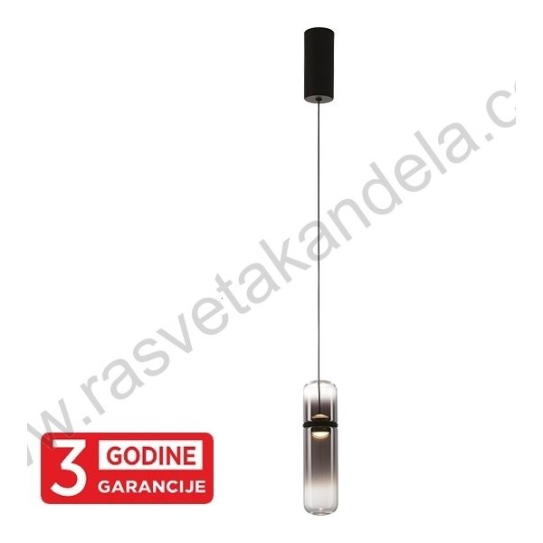LED visilica 6W 3000K SHADOW MAP9504-1 mat crna+smoky