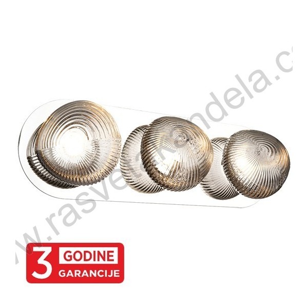 LED zidna lampa 12W 3000K PRISMA MAW9401-3 hrom+smoky
