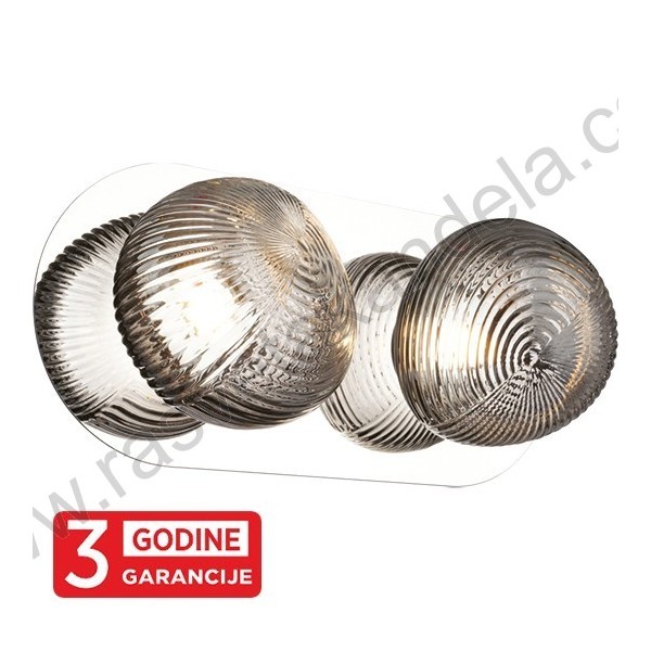 LED zidna lampa 8W 3000K PRISMA MAW9401-2 hrom+smoky