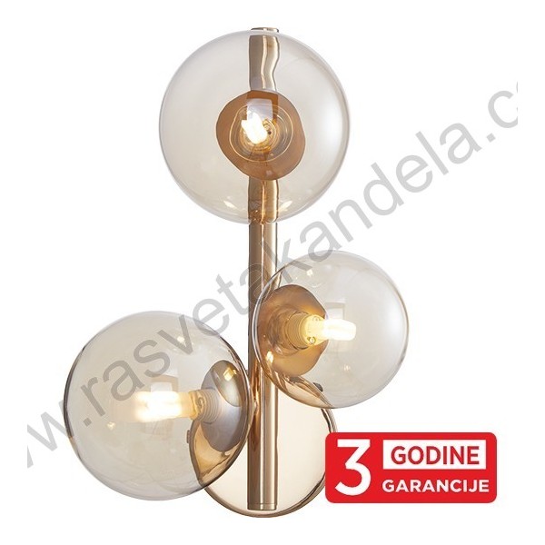 Zidna lampa 3xG9 GLOBE MAW9225-3 šampanj zlatna+bela sa prekidačem