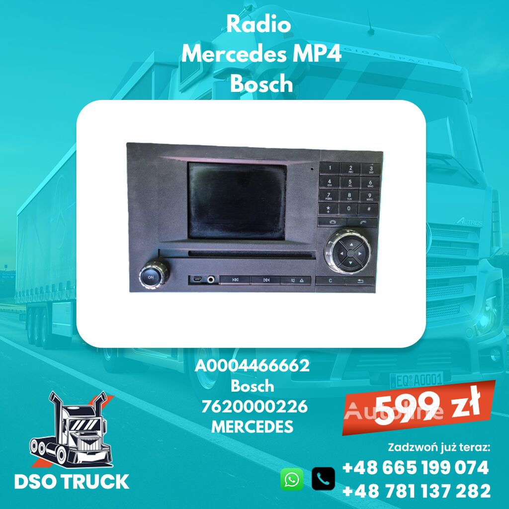 Mercedes-Benz Radio A0004466662 A0004467662 Bosch MERCEDES ACTROS MP4 autoradio za Mercedes-Benz kamiona