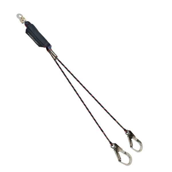 Sigurnosno uže Ø 11, Y-tip sa šok absorberom, dva kljunasta karabina(54mm) i jednim kljunastim automatskim karabinom(18mm), Ԑx izvedba