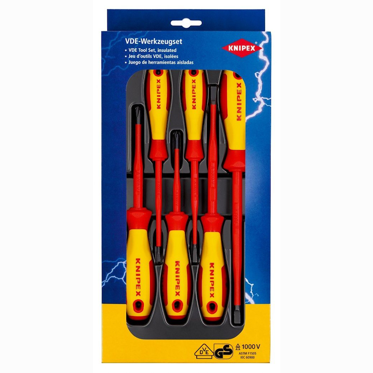 Knipex – Set izolovanih odvijača 1000V 6/1 – 00 20 12 V02