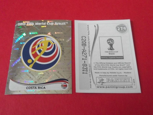 Panini BRASIL Brazil 2014 sličica broj 279