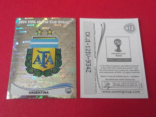 Panini BRASIL Brazil 2014 sličica broj 412