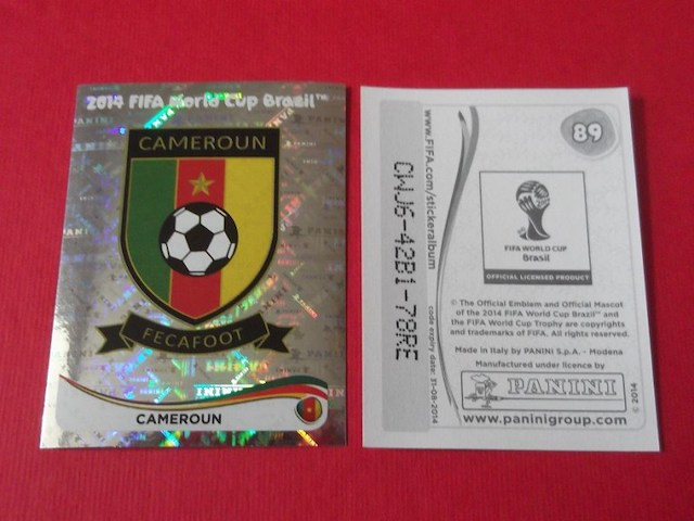 Panini BRASIL Brazil 2014 sličica broj 089