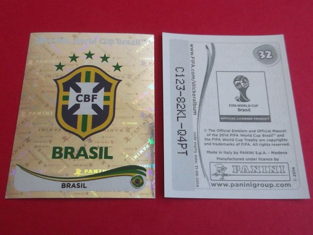 Panini BRASIL Brazil 2014 sličica broj 032