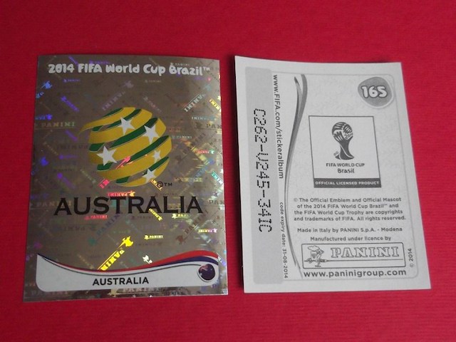 Panini BRASIL Brazil 2014 sličica broj 165
