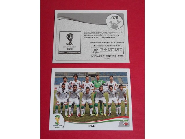 Panini BRASIL Brazil 2014 sličica broj 451