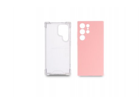 JUST IN CASE Silikon 2in1 za Samsung S23 ULTRA PROVIDNA+PUDER-ROZE