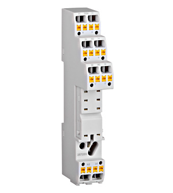 Podnožje releja za oprugom, 5mm, logični raspored za XT i RT
S-relej, za RT i RPS releje; 300VAC, 10A