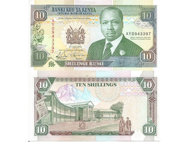 Kenya Kenija 10 shillings 1993. UNC