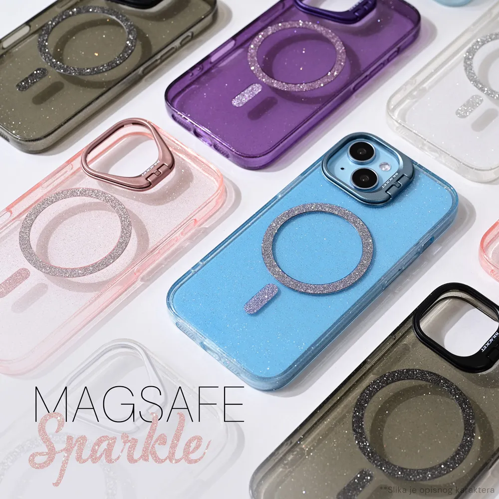 Maska Magsafe Sparkle za iPhone 13 Pro Max 6.7 roze