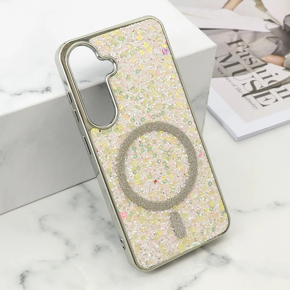 Futrole GLAM GLOW MagSafe za Samsung S921B/S931B Galaxy S24 5G/S25 5G siva