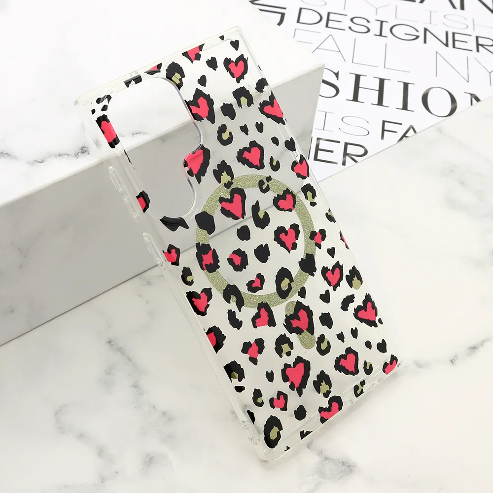 Futrola LEOPARD MagSafe za Samsung s918B Galaxy s23 Ultra 5G roze