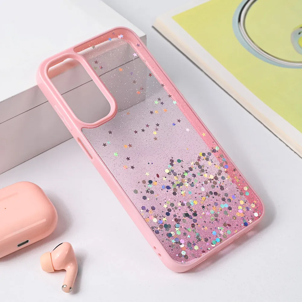 Maska Frame Glitter za Samsung A256B Galaxy A25 roze