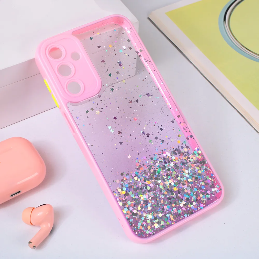 Maska Frame Glitter za Samsung A156 Galaxy A15 5G roze