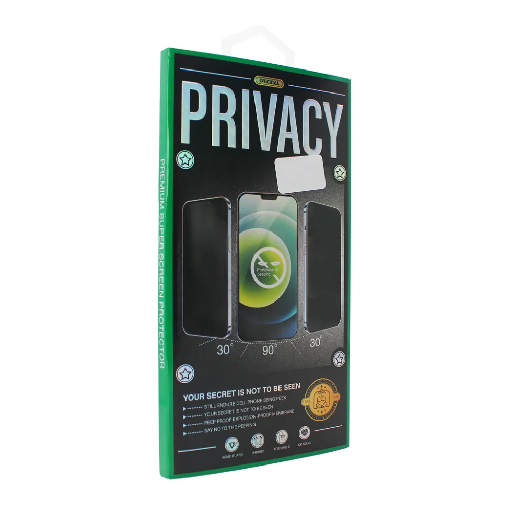 Zastitno staklo Privacy 2.5D full glue za Samsung S906B Galaxy S22 Plus 5G crni (fingerprint unlock)