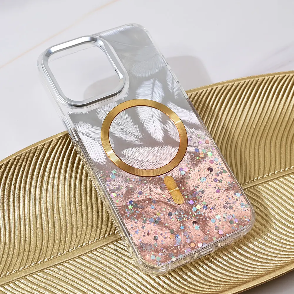 Maska Magsafe Glitter za iPhone 13 Pro Max 6.7 zlatna