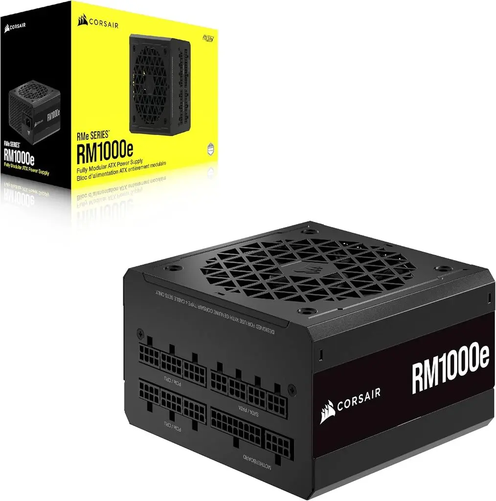Corsair Napajanje RM1000e 1000W, ATX 3.1, PCIe 5.1, 80+GOLD, modularno, crna