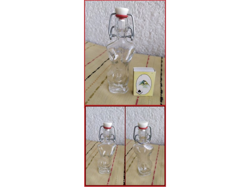 Vintage Staklena Bočica U Obliku Ženske Figure