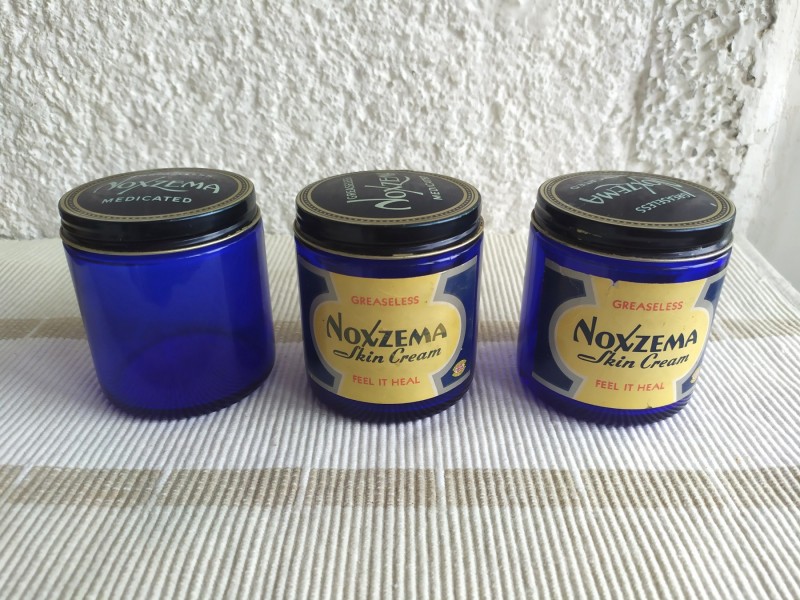 Vintage "Noxzema" Kobaltno Plave Tegle - 3 Komada